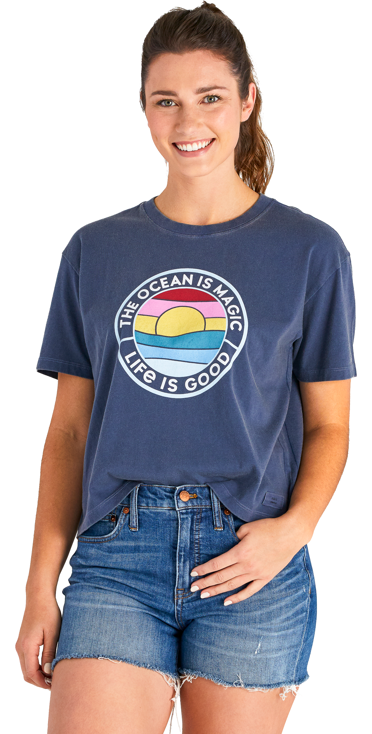 Life is Good The Ocean Is Magic Coin Boxy Crusher Tee for Ladies | Bass Pro Shops